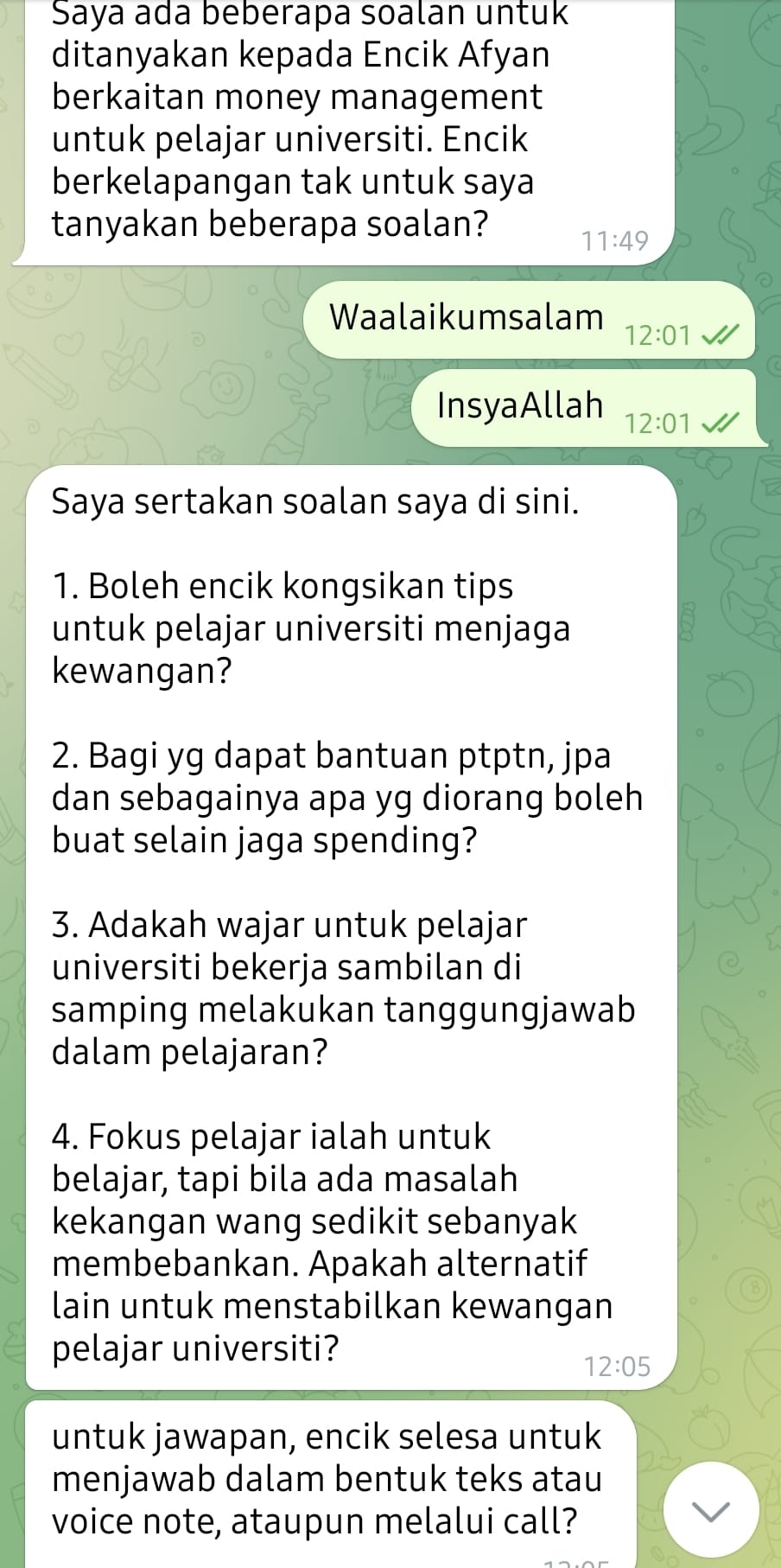 Soalan dari wartawan, ada siapa-siapa boleh bantu? | Afyan.com