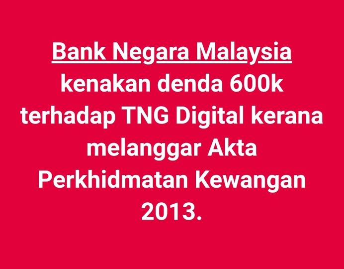 Bank Negara Malaysia kenakan denda RM600,000 terhadap TNG Digital ...