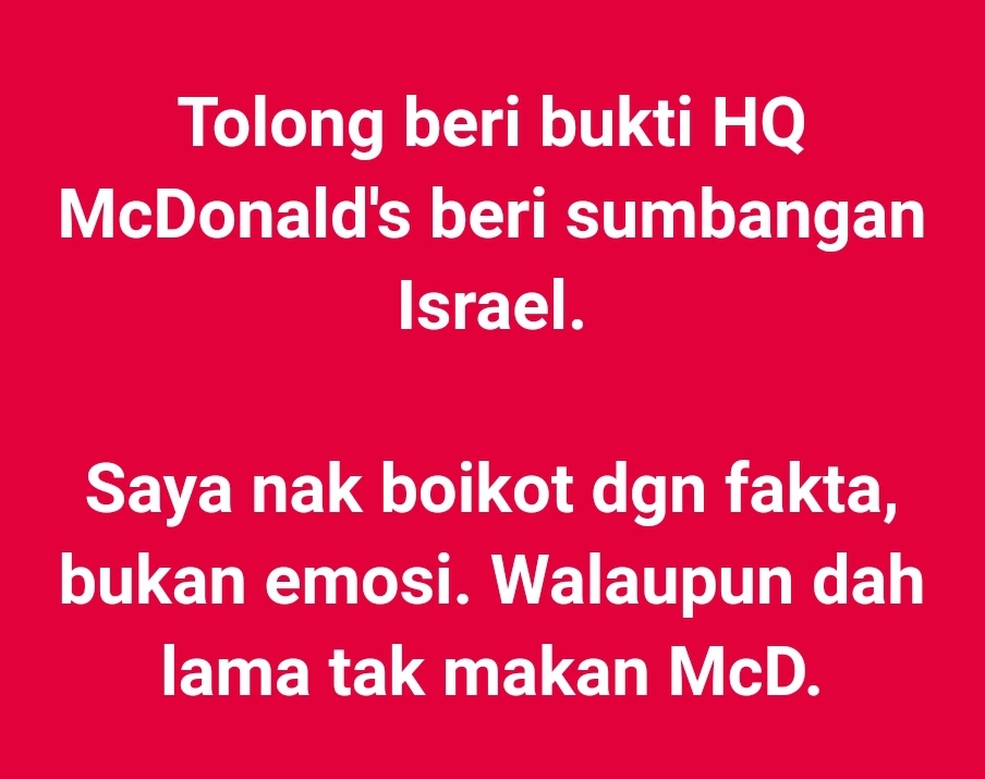 Sumbangan McDonald's Corporation dan isu boikot: Fakta dan bukti ...