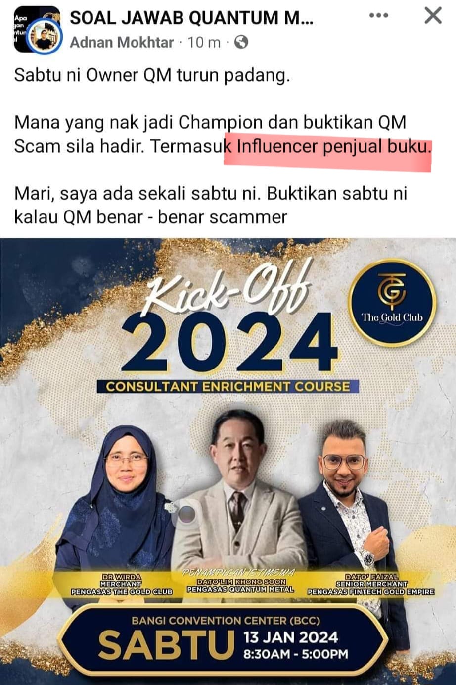 Siapa influencer penjual buku yang dimaksudkan geng QM | Afyan.com